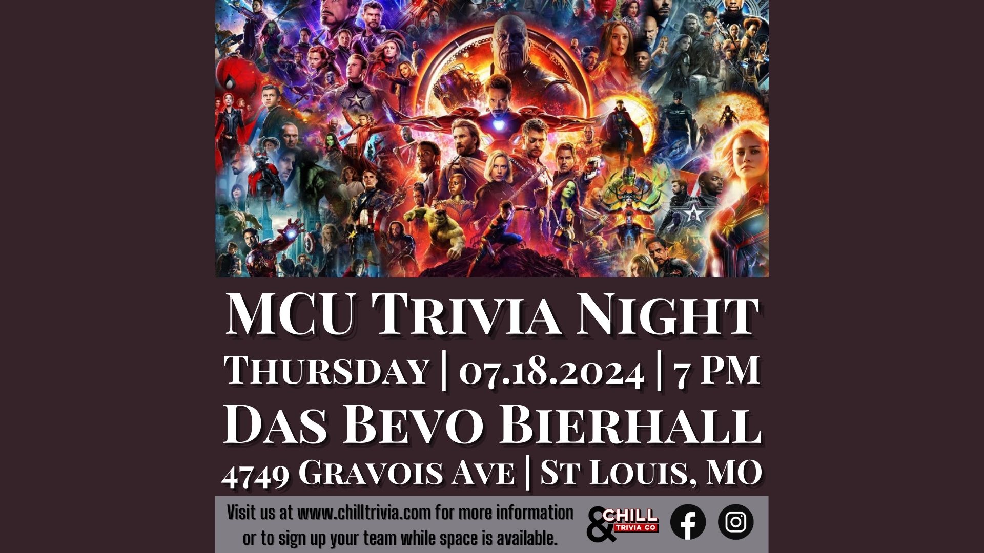 Marvel Cinematic Universe Trivia Night | Das Bevo